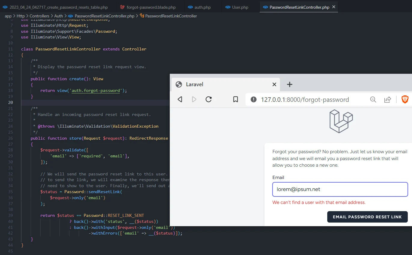 How to extend or make a custom PasswordBroker sendResetLink() method in Laravel 10? - SRE School