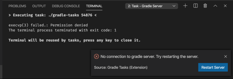 No Connection To Gradle Server && The Gradle Client Was Unable To Connect in Visual Studio Code ...