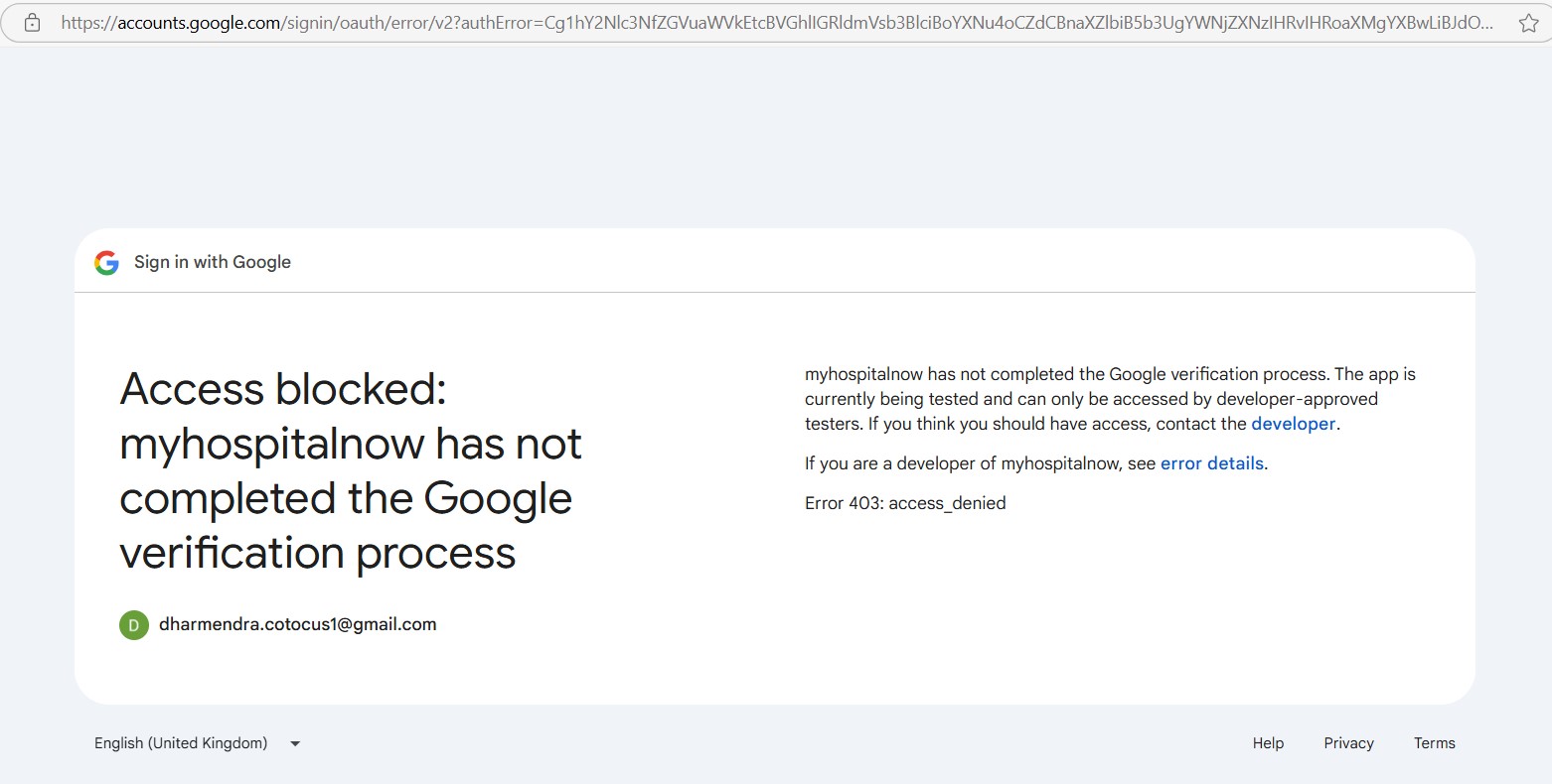 Access Blocked: has not completed the Google verification process - SRE ...