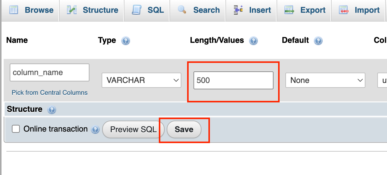 Laravel: String data, right truncated: 1406 Data too long for column ...
